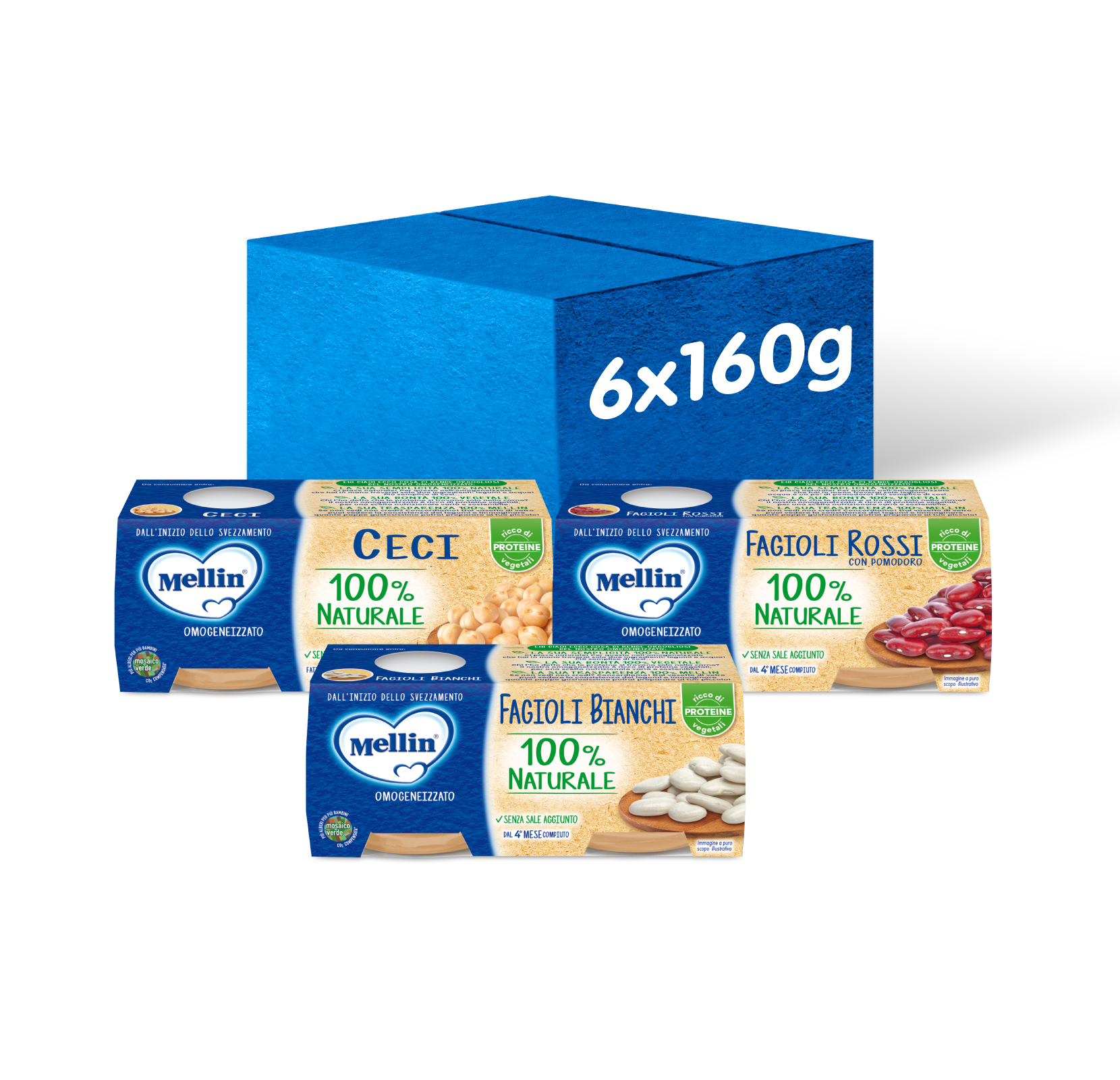 Omogeneizzati di carne - MELLIN BOX - OMOGENEIZZATI di Legumi 6x160g