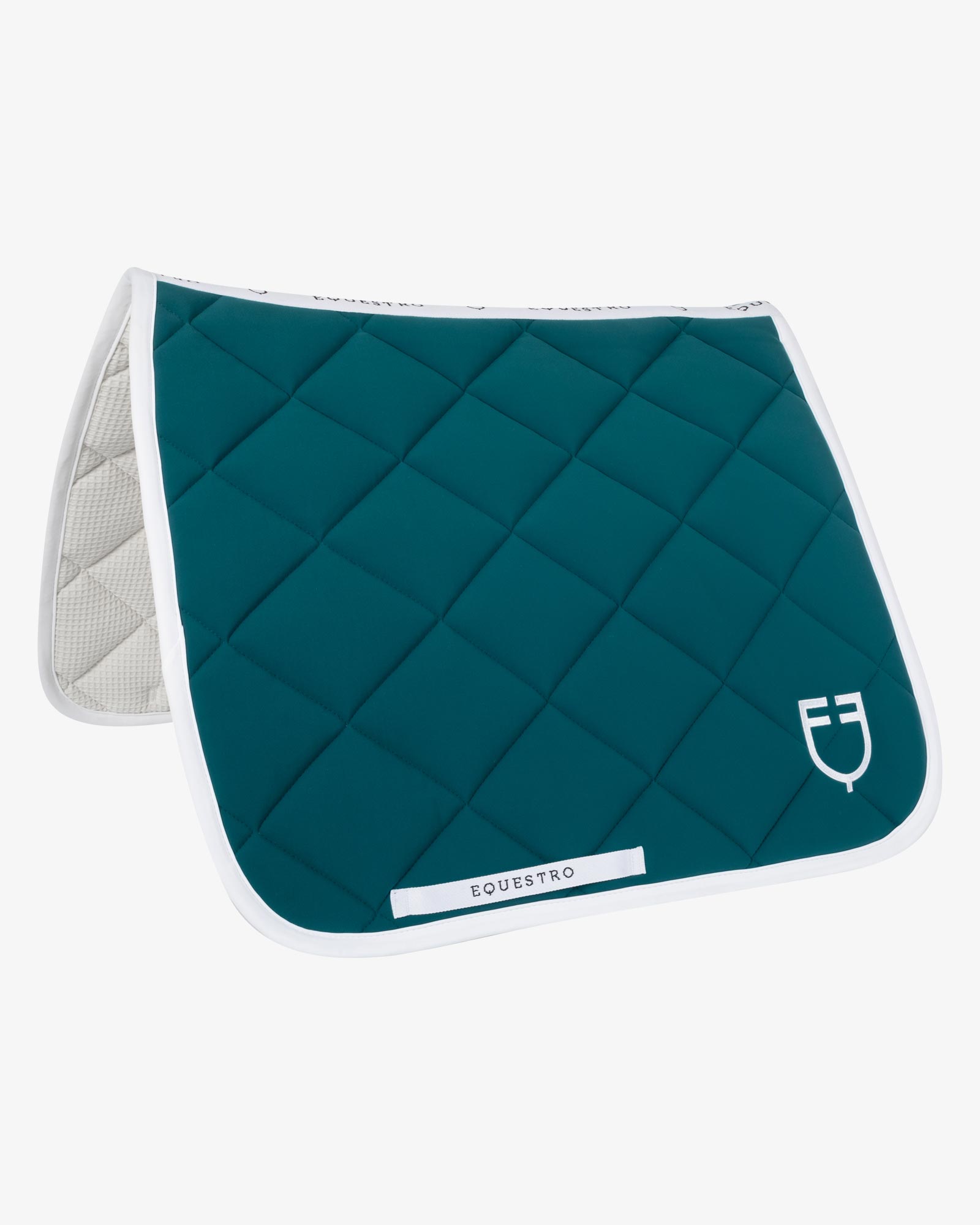Quilted dressage saddle pad with embroidered logo | Shop | Equestro