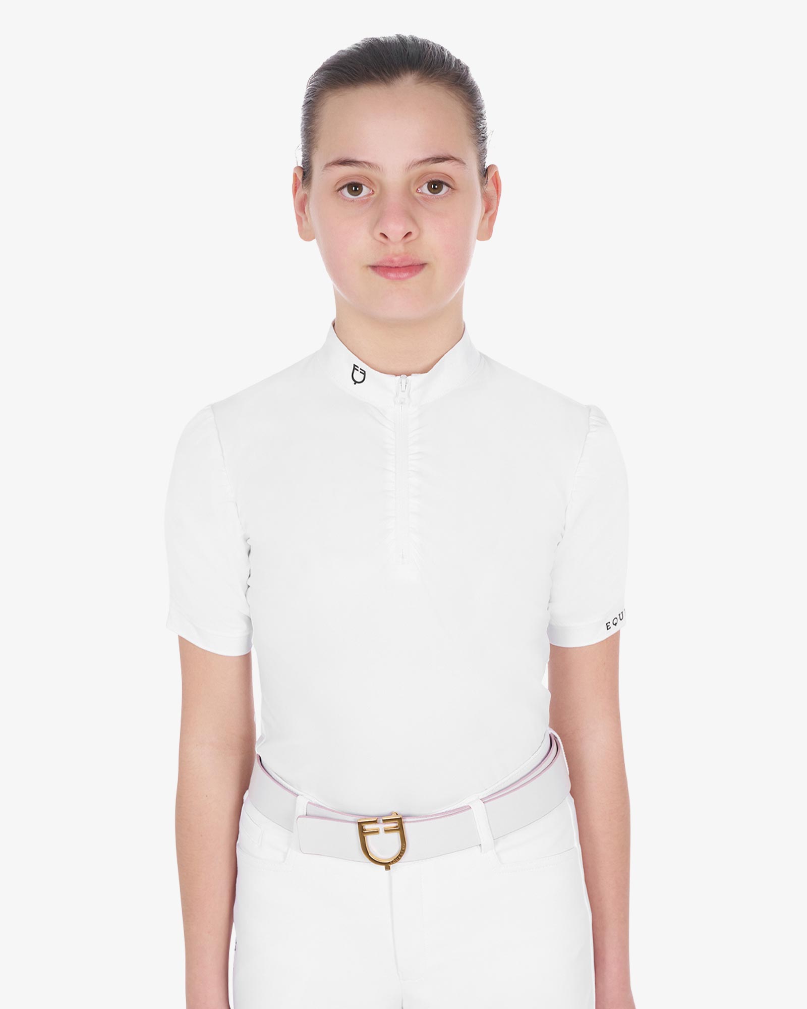 Girls' polo shirt gathered sleeves | Shop | Equestro