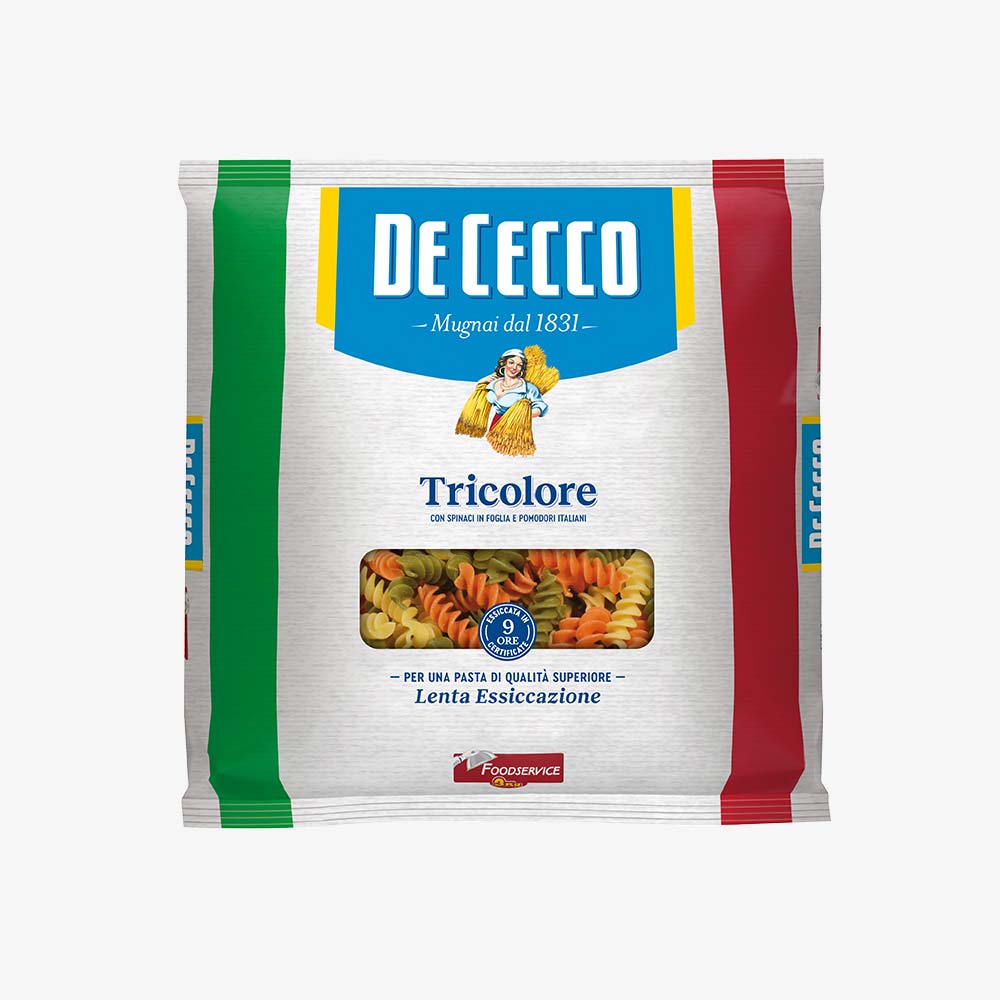 Pasta di semola di grano duro - Fusilli n° 34 Tricolore - 3 kg, De Cecco