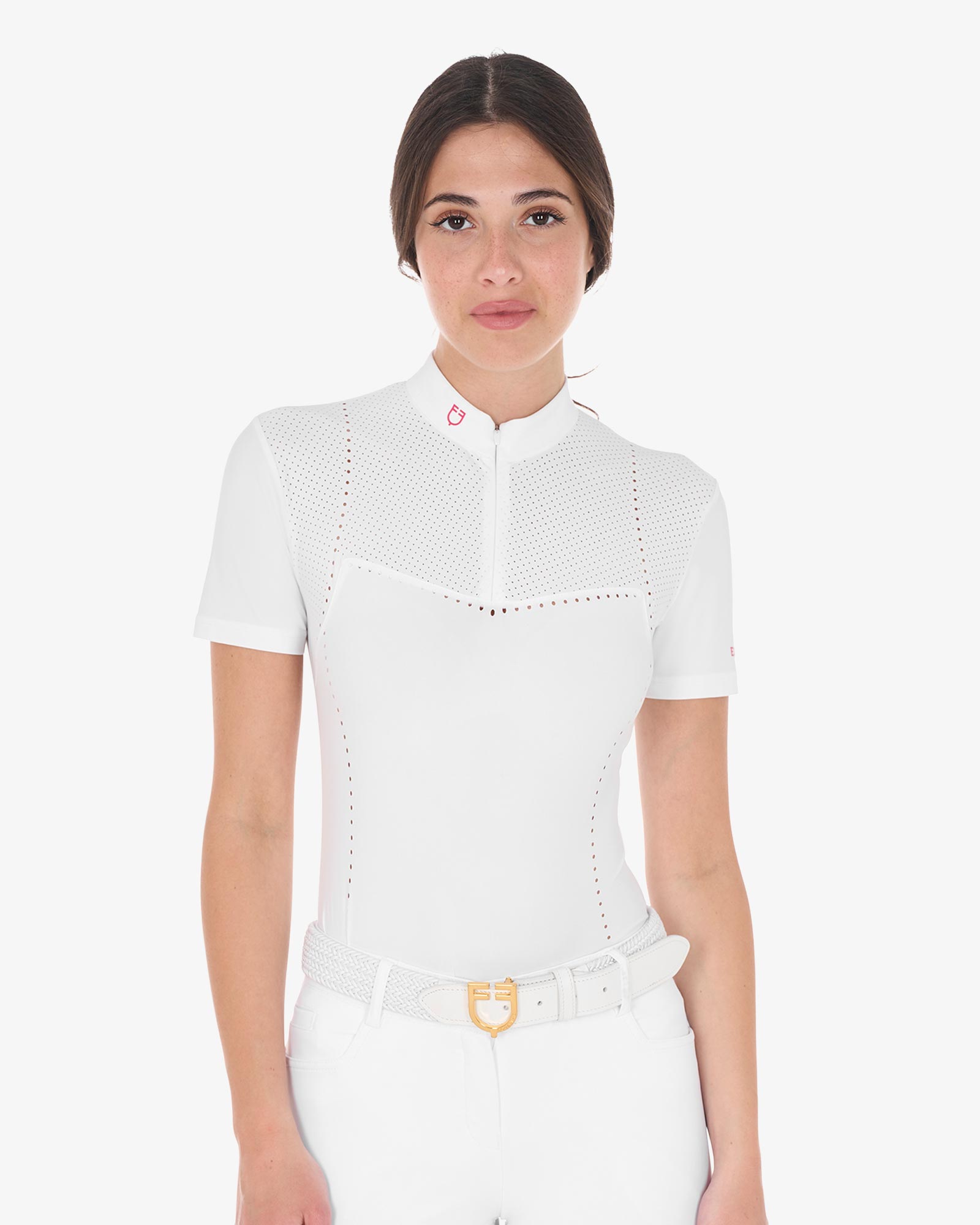 Women's perforated zip competition polo |Shop | Equestro